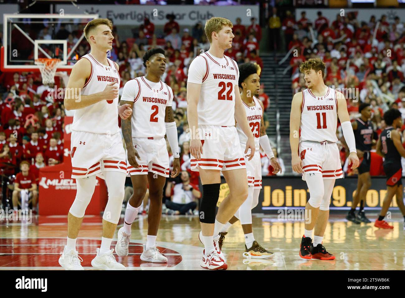 November 6, 2023: Wisconsin Badgers forward Tyler Wahl (5), guard AJ ...