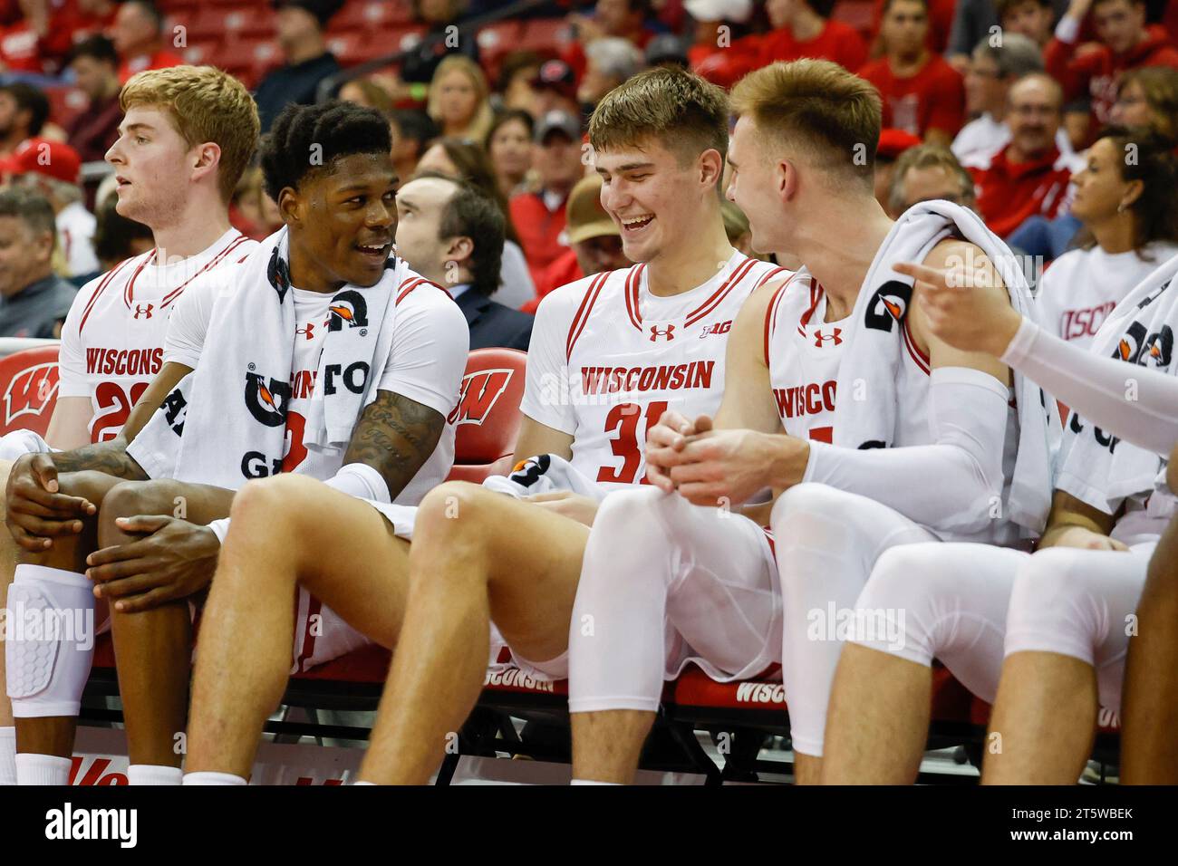 November 6, 2023: Wisconsin Badgers guard AJ Storr (2), forward Nolan ...