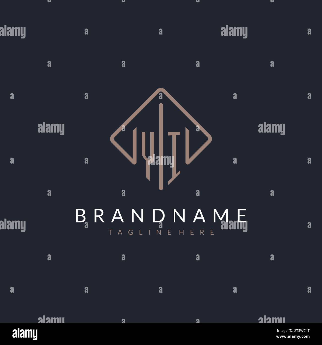 YI initial logo with curved rectangle style design ideas Stock Vector ...