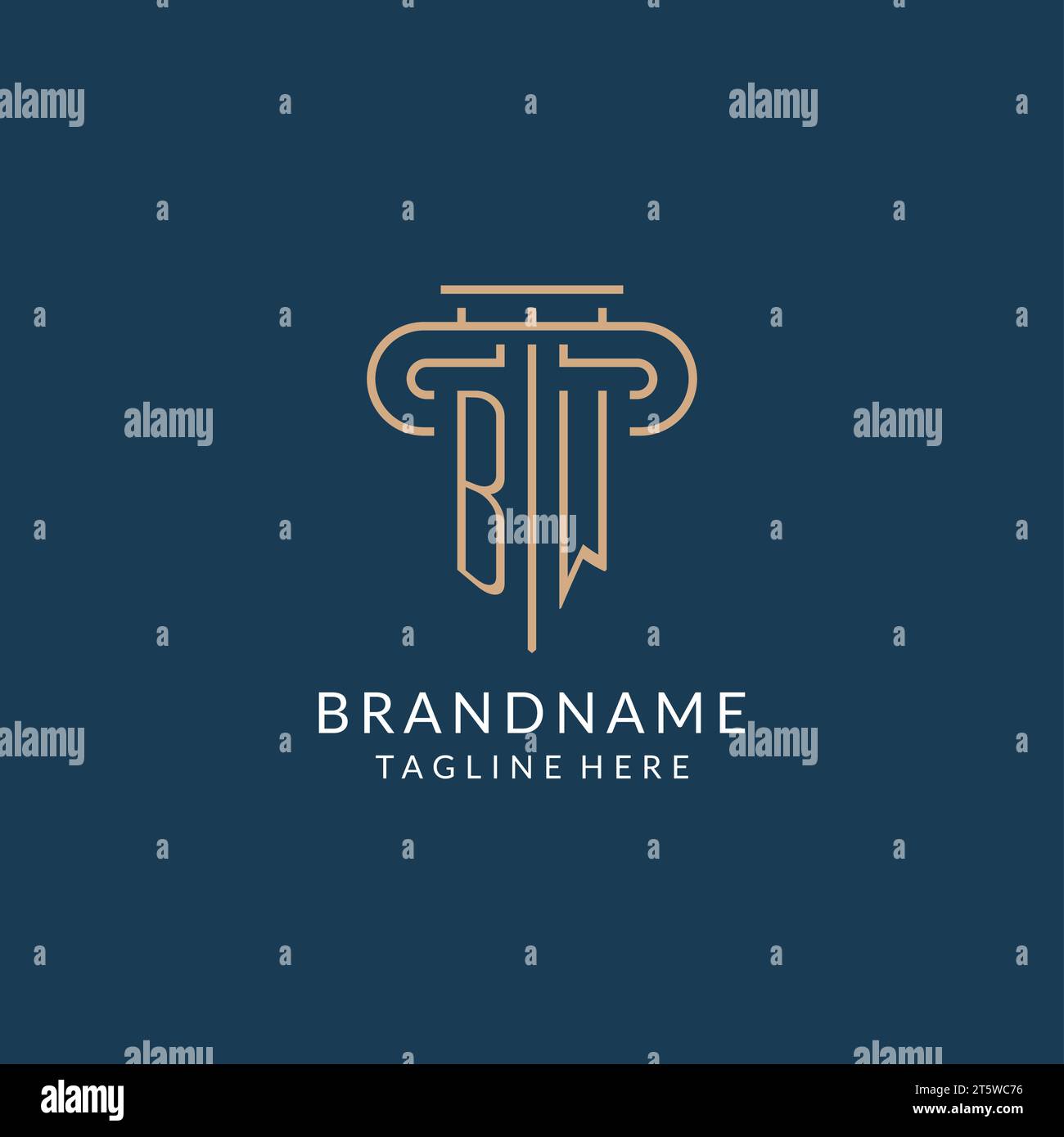 Initial letter BW pillar logo, law firm logo design inspiration vector ...