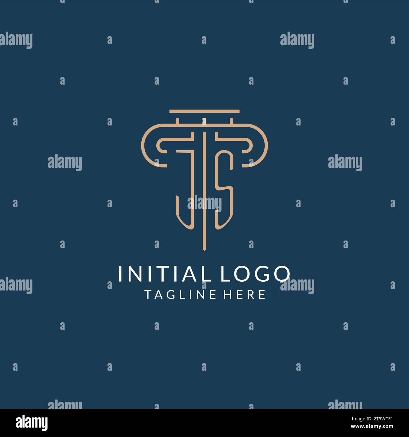 Initial letter JS pillar logo, law firm logo design inspiration vector ...