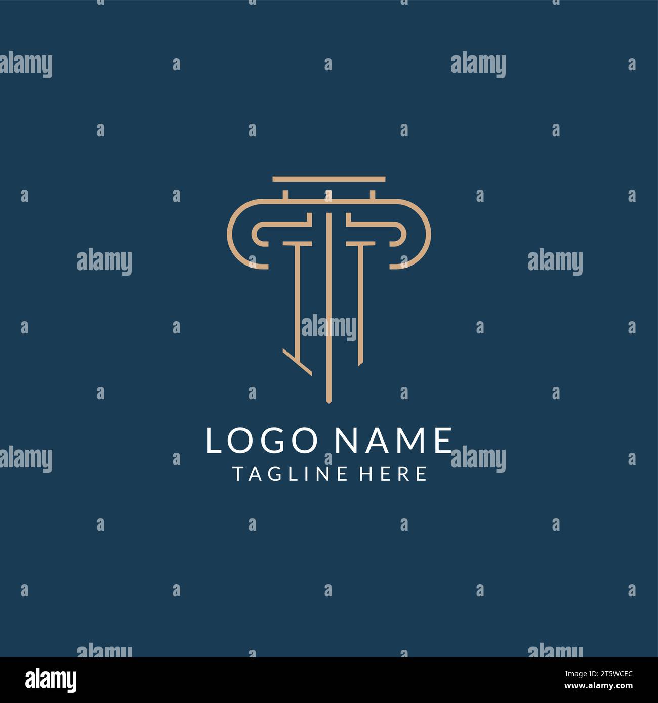 Initial letter IT pillar logo, law firm logo design inspiration vector ...