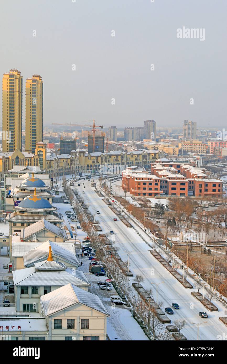 urban snow scene Stock Photo - Alamy