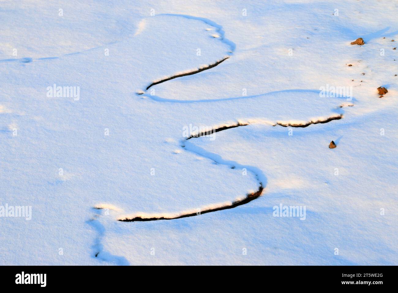 mark in the snow and ice Stock Photo - Alamy