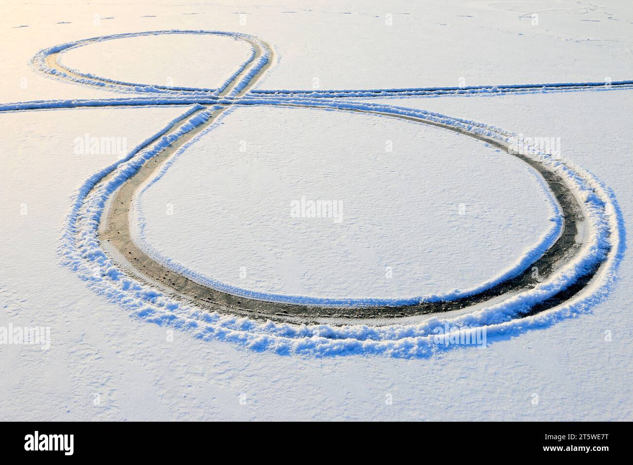 Spiral texture on the snow Stock Photo - Alamy