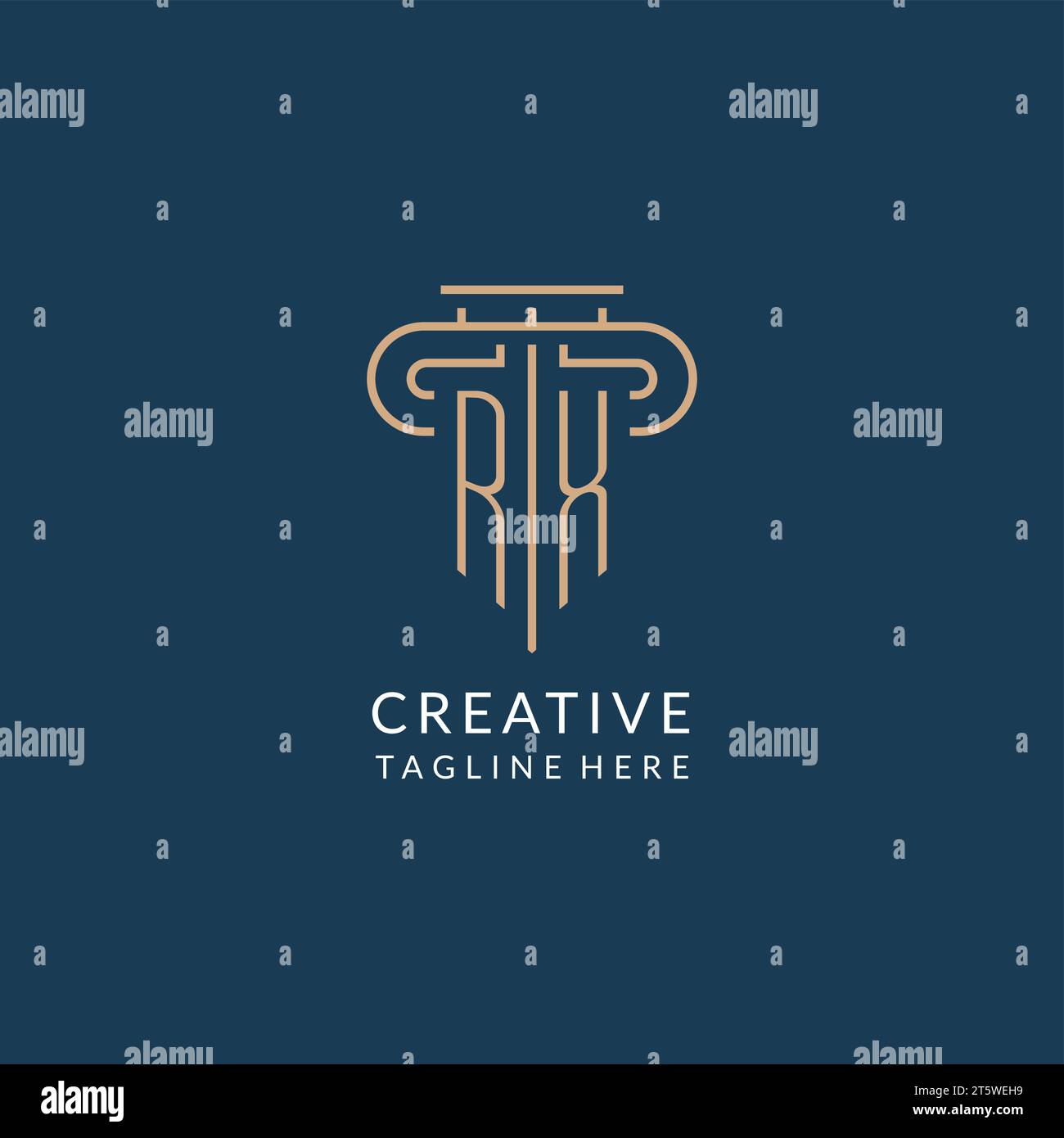 Initial letter RX pillar logo, law firm logo design inspiration vector ...