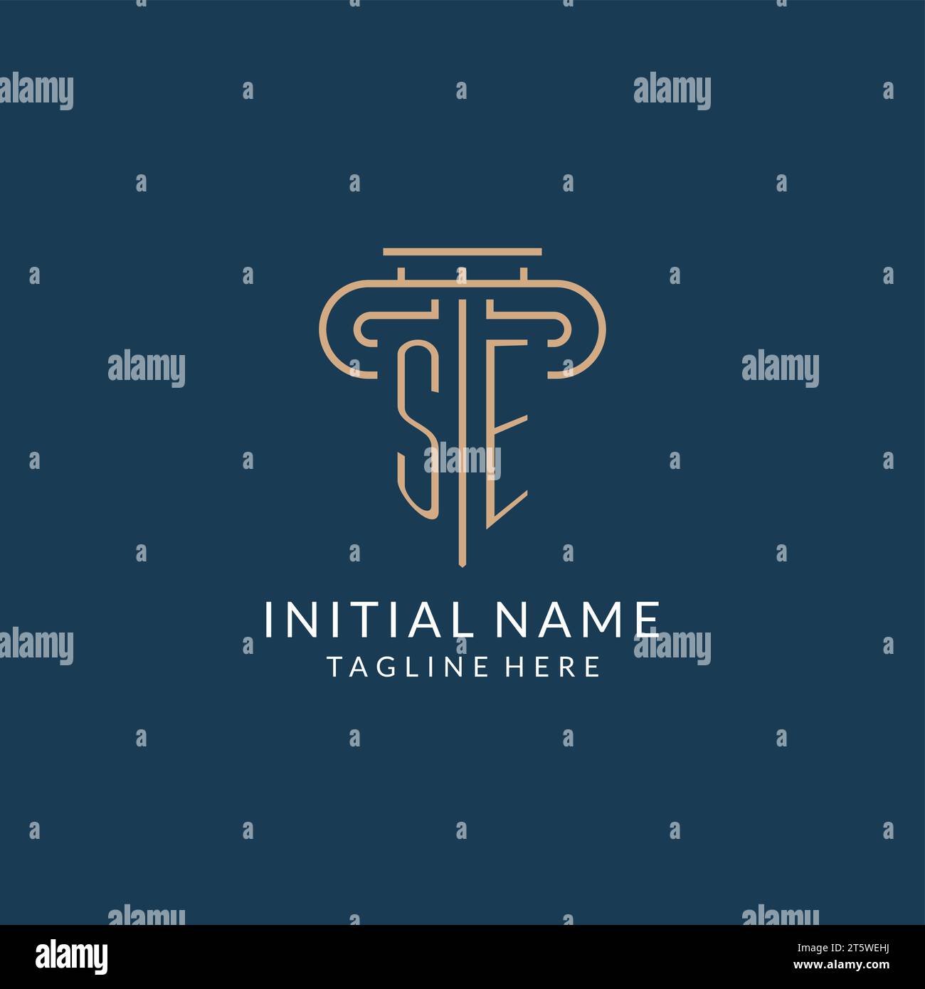 Initial letter SE pillar logo, law firm logo design inspiration vector ...