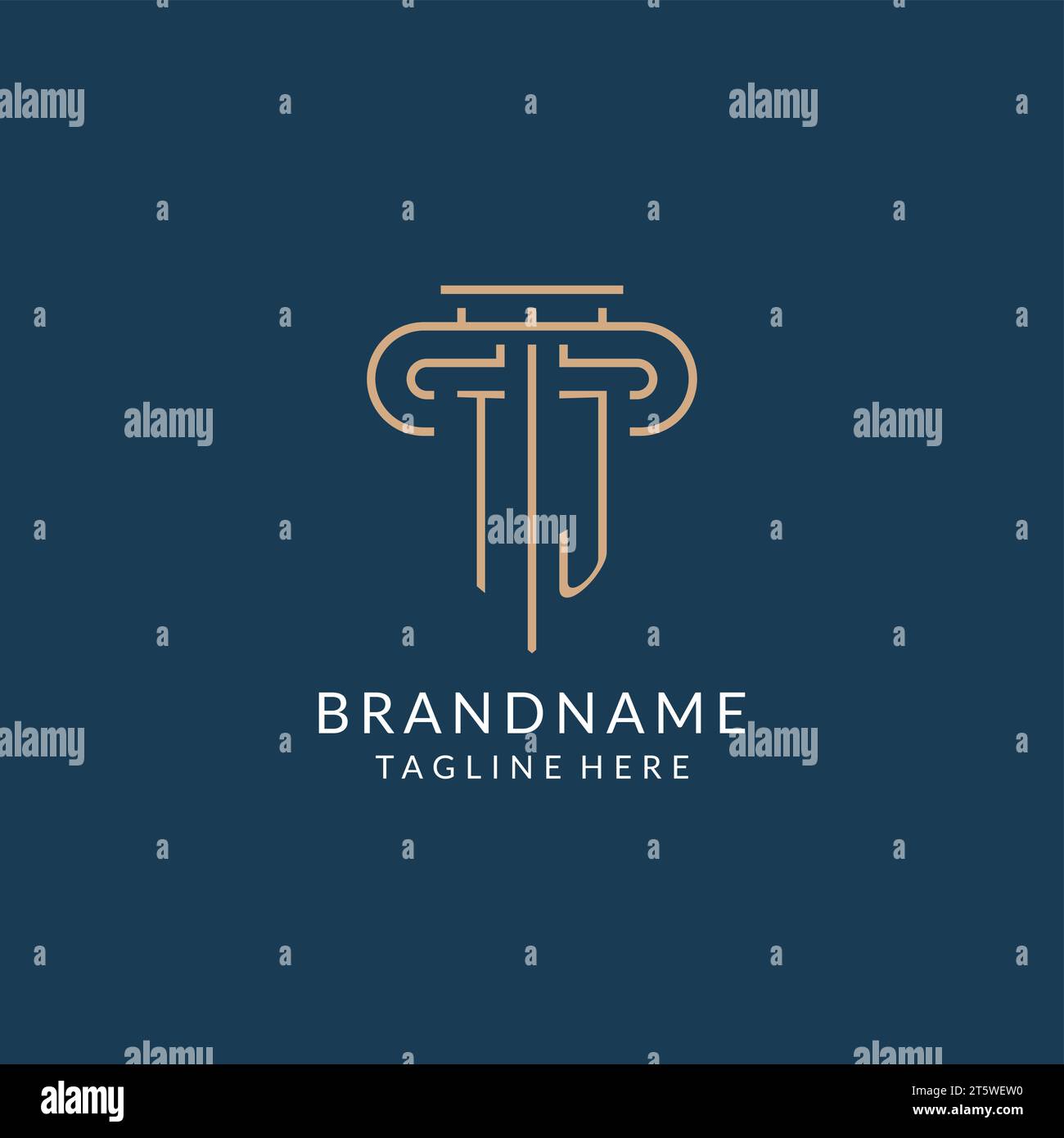 Initial letter TJ pillar logo, law firm logo design inspiration vector ...