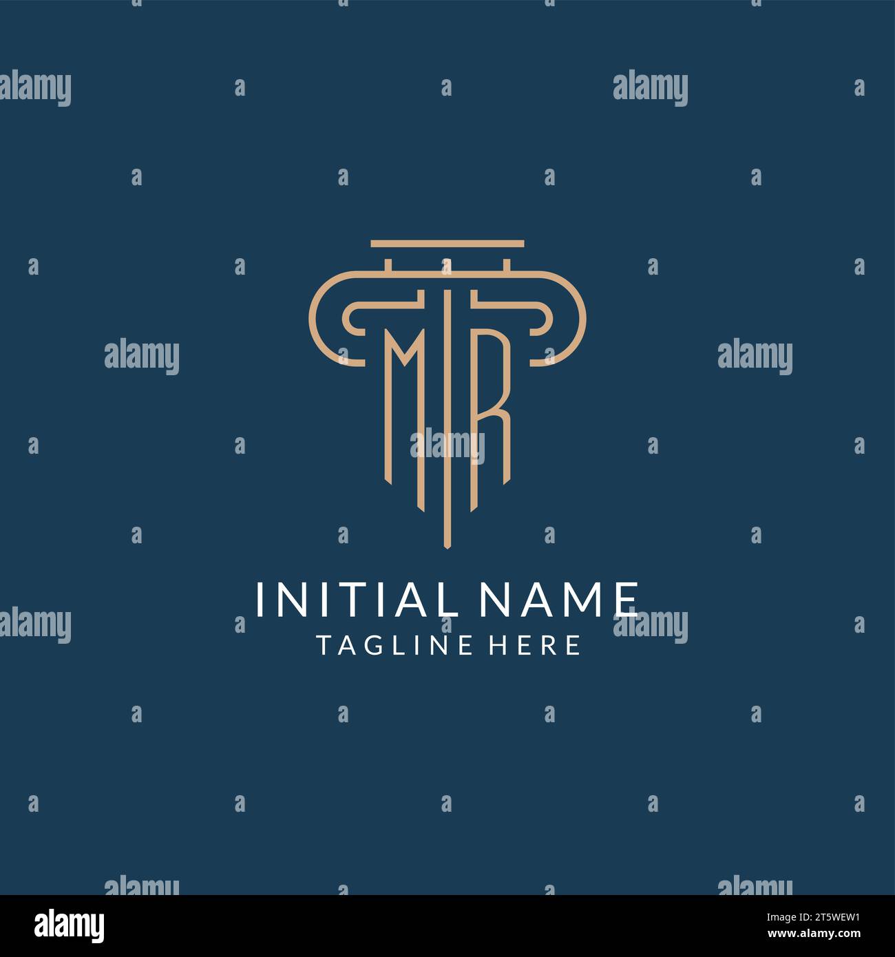 Initial letter MR pillar logo, law firm logo design inspiration vector ...