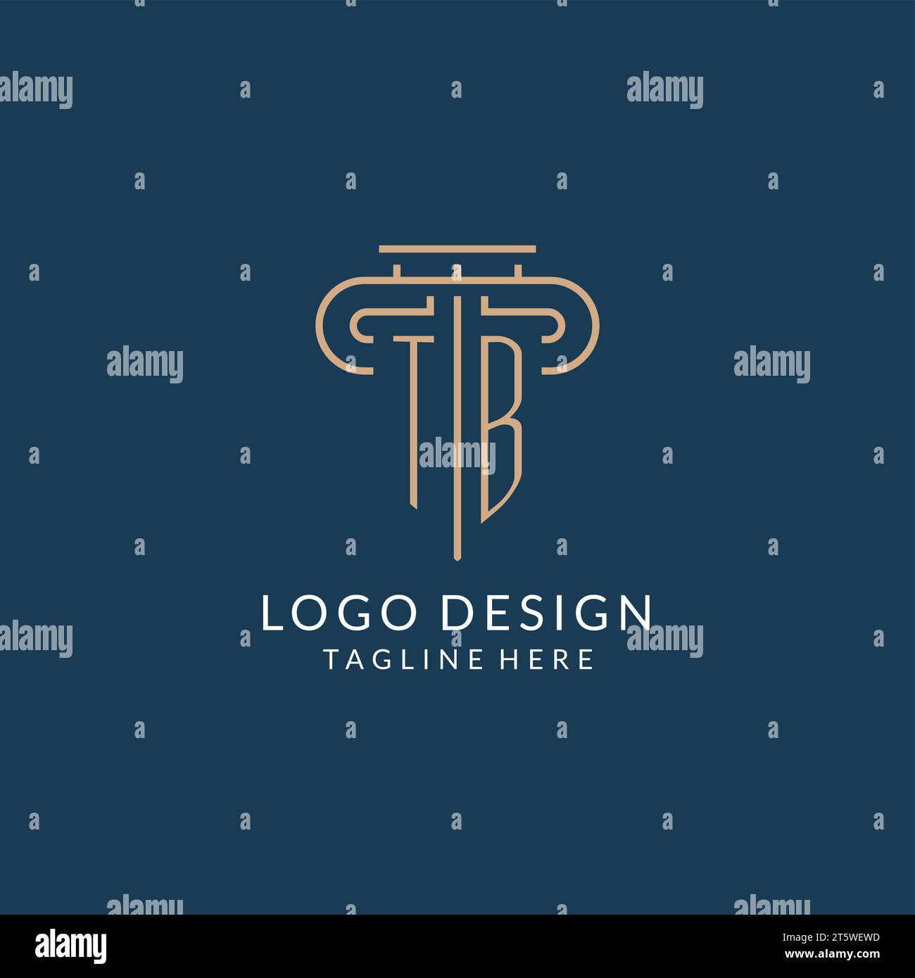 Initial letter TB pillar logo, law firm logo design inspiration vector ...