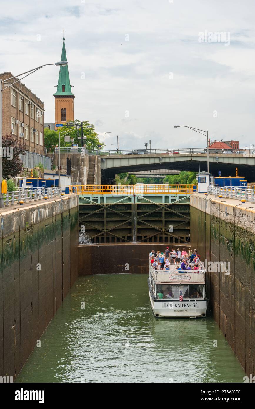 The Lockport Locks and Erie Canal, New York State Stock Photo - Alamy