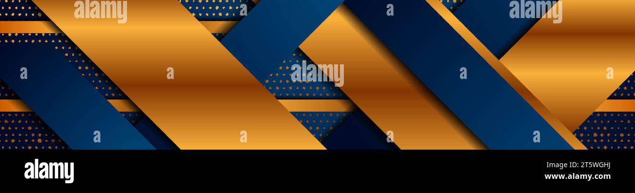 Blue and bronze stripes abstract geometric background with glitter dots ...