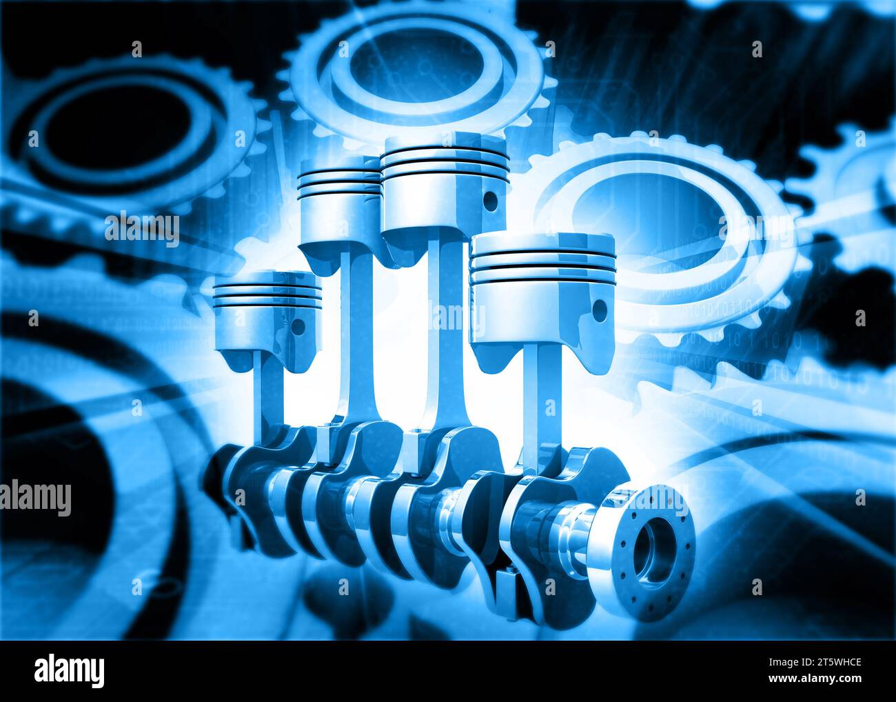 Engine piston on abstract background. 3d illustration Stock Photo - Alamy