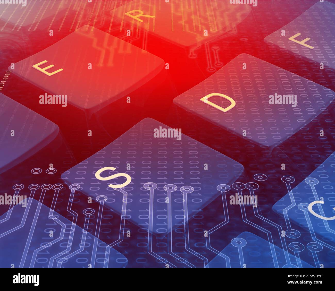 Futuristic background with computer keyboard. 3d illustration Stock ...