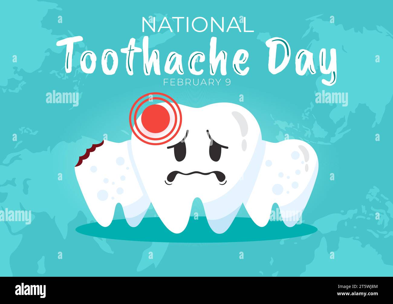 National Toothache Day Vector Illustration on February 9 for Dental ...