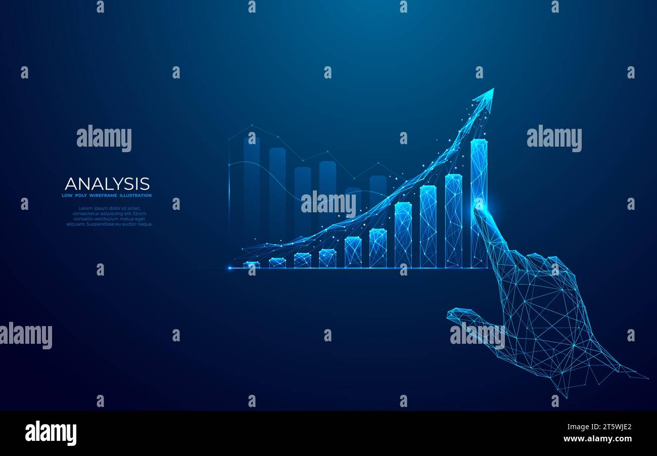 Growth graph chart and up arrow. Abstract finger touching on chart bar Stock Vector Image & Art ...