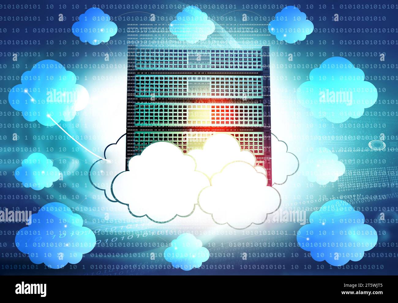 Cloud computing server, Cloud Computing Concept. 3d illustration Stock ...