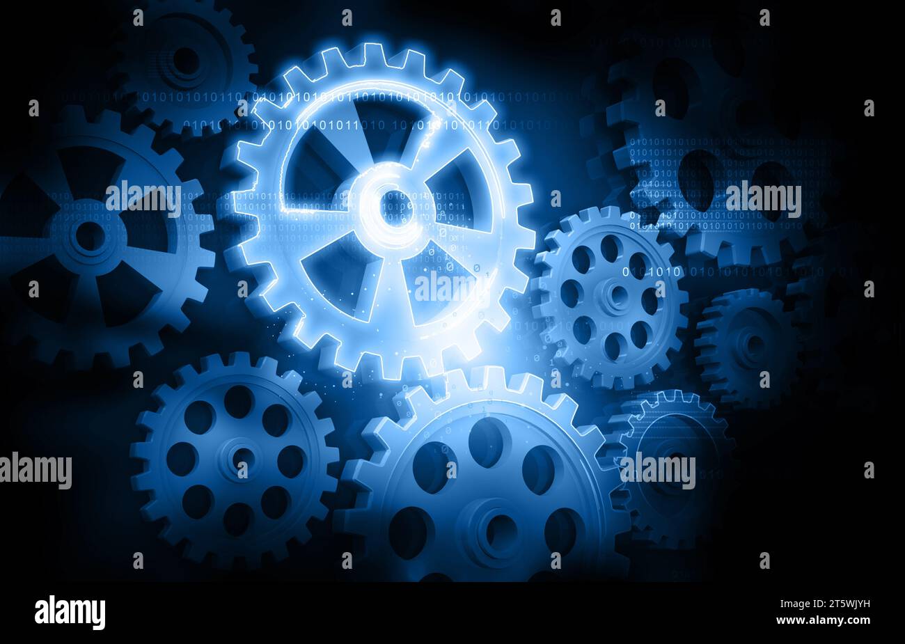 Gears and cogwheel background. modern mechanism. 3d illustration Stock ...