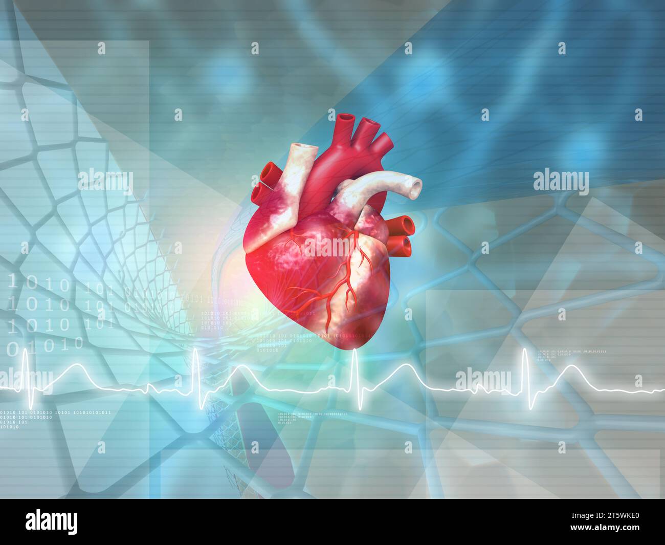 Heart health concept, abstract medical background. 3d illustration ...