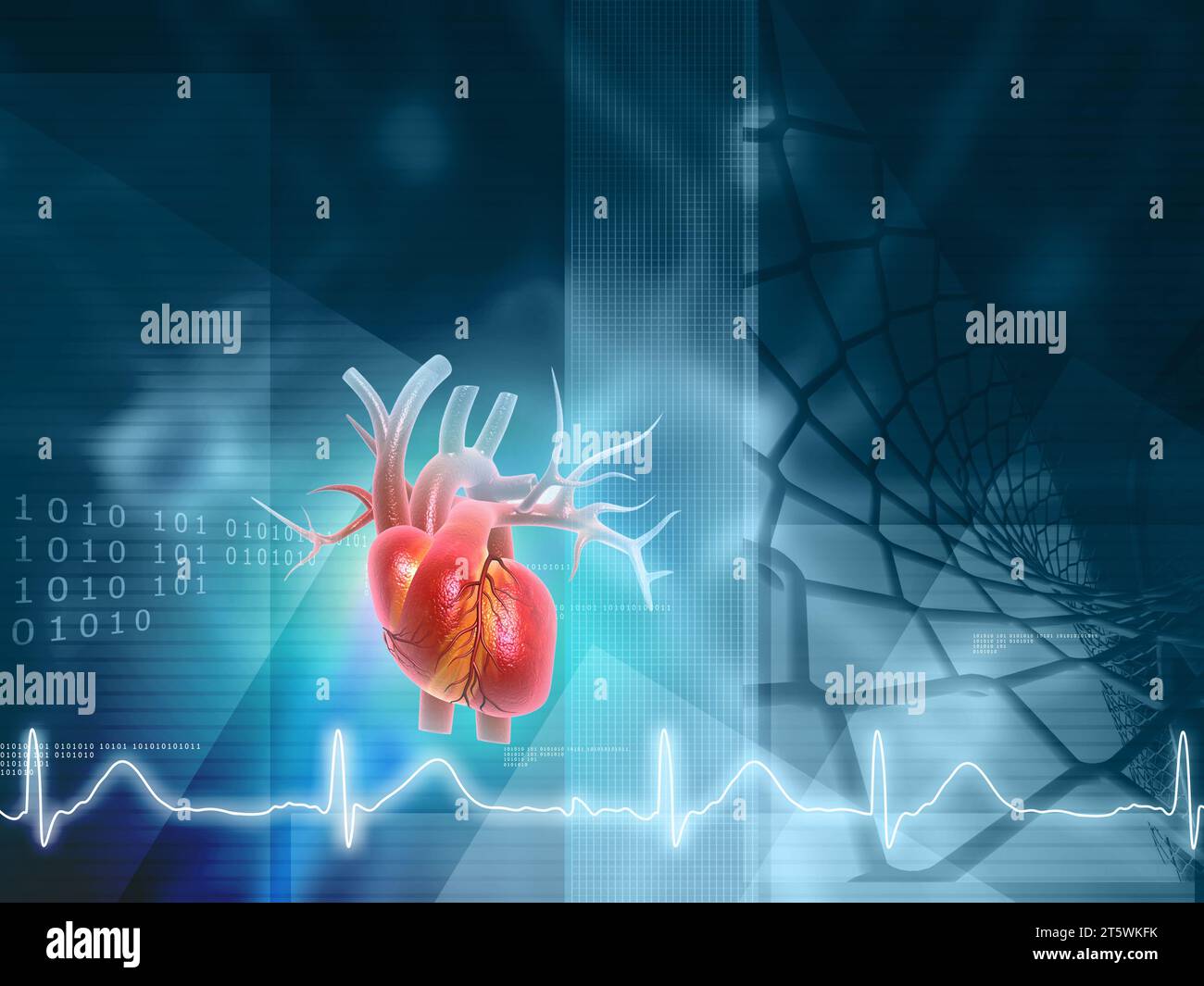 Heart health concept, abstract medical background. 3d illustration ...