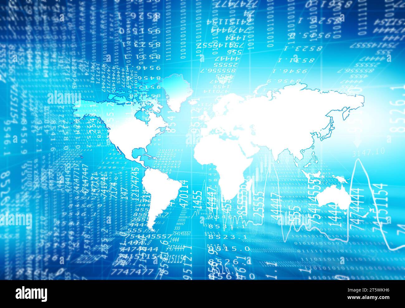 Financial stock market graph Digital background. 2d illustration Stock ...