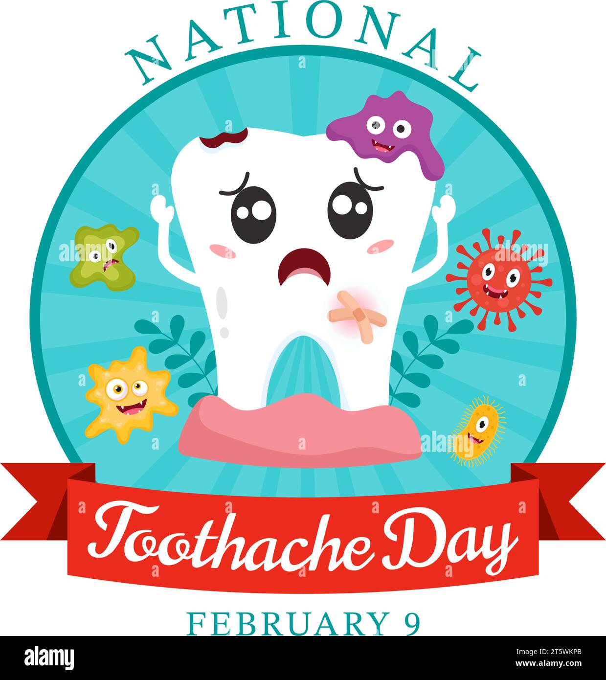 National Toothache Day Vector Illustration on February 9 for Dental ...