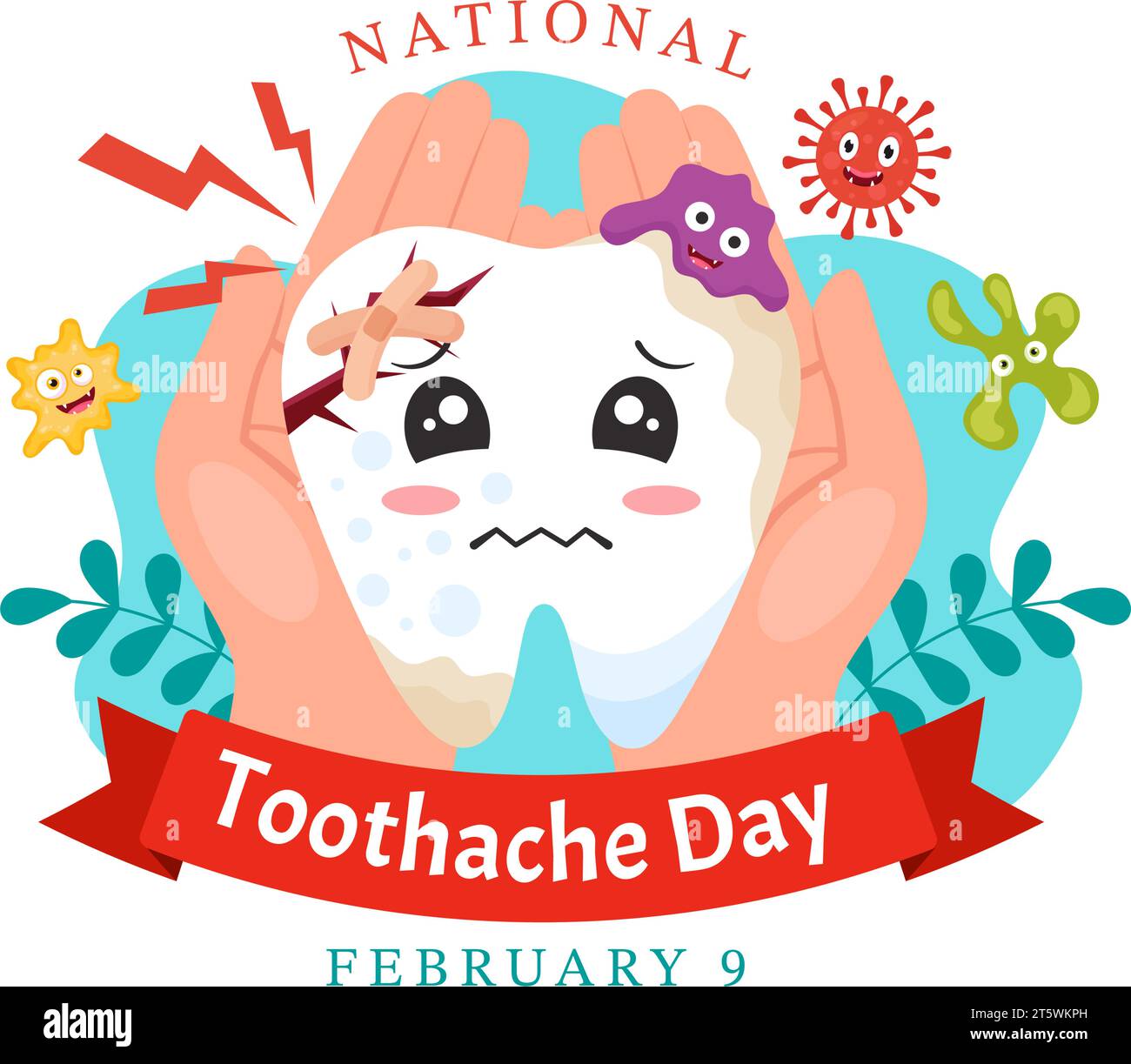 National Toothache Day Vector Illustration on February 9 for Dental ...