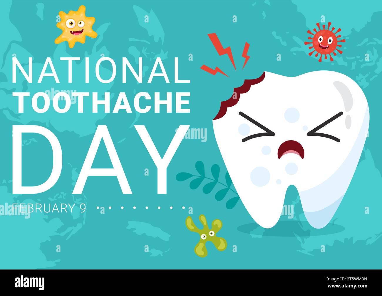 National Toothache Day Vector Illustration on February 9 for Dental ...