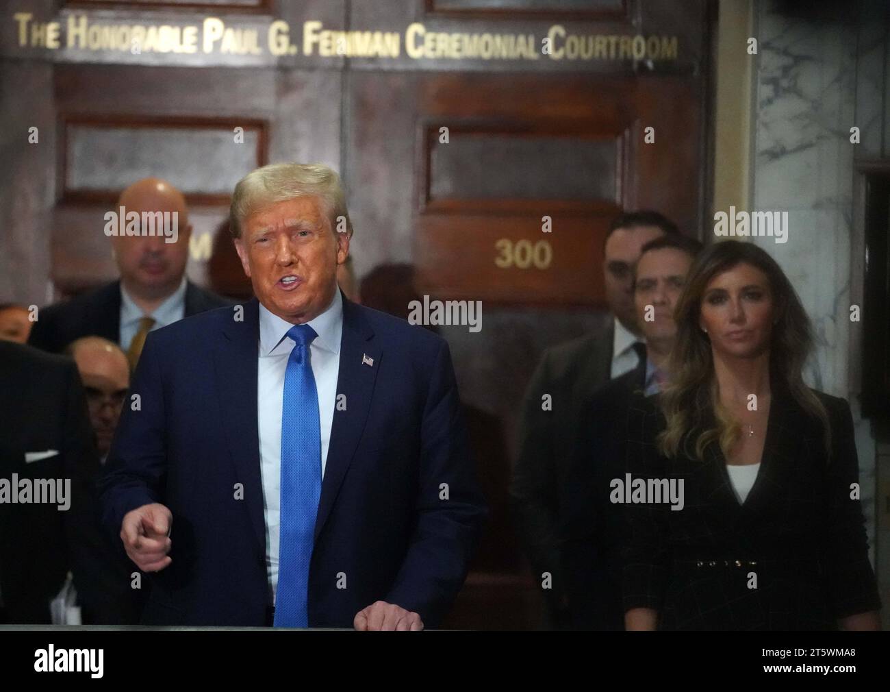 New York, United States. 05th Nov, 2023. Donald Trump outside the Court ...