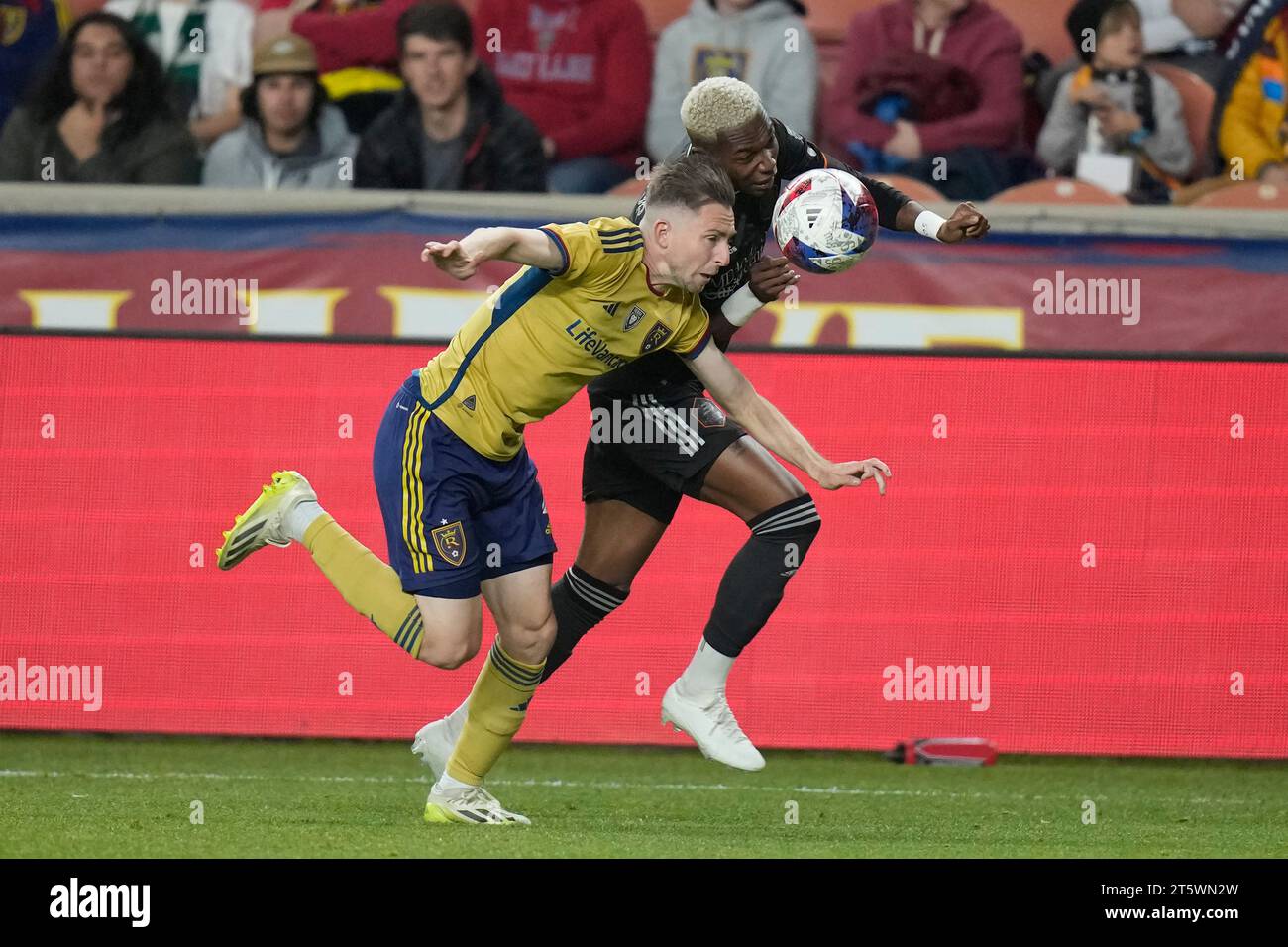 Real Salt Lake defender Andrew Brody (2) battles with Houston Dynamo ...