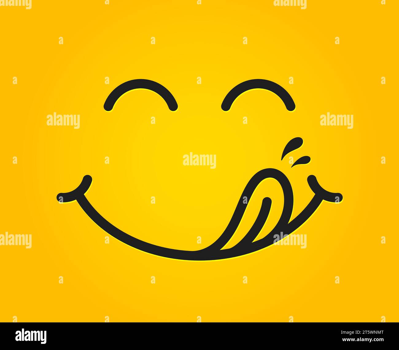 Yummy smile emoticon with tongue lick mouth. Tasty food eating emoji ...