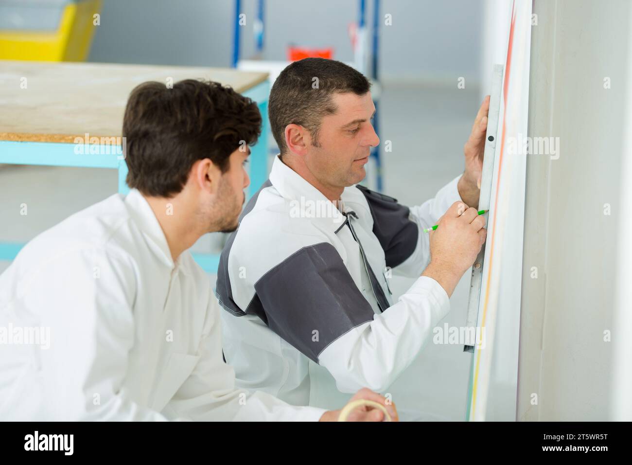 portrait of painter with apprentice Stock Photo - Alamy