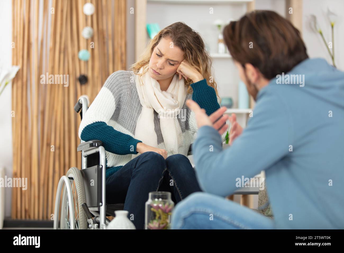 desperate disabled person on wheelchair Stock Photo - Alamy