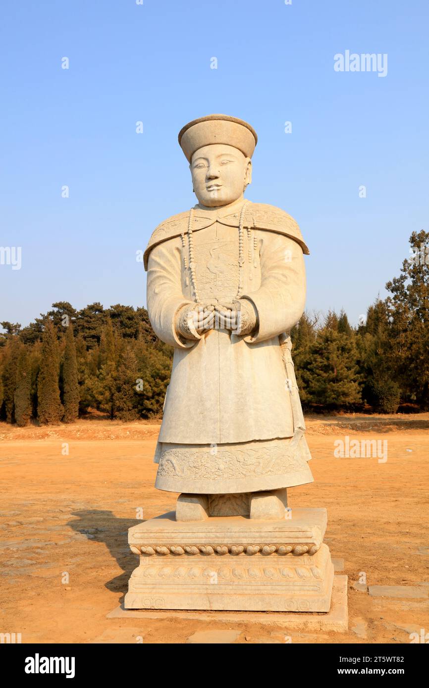 Ancient Chinese stone statues of civil servants Stock Photo - Alamy