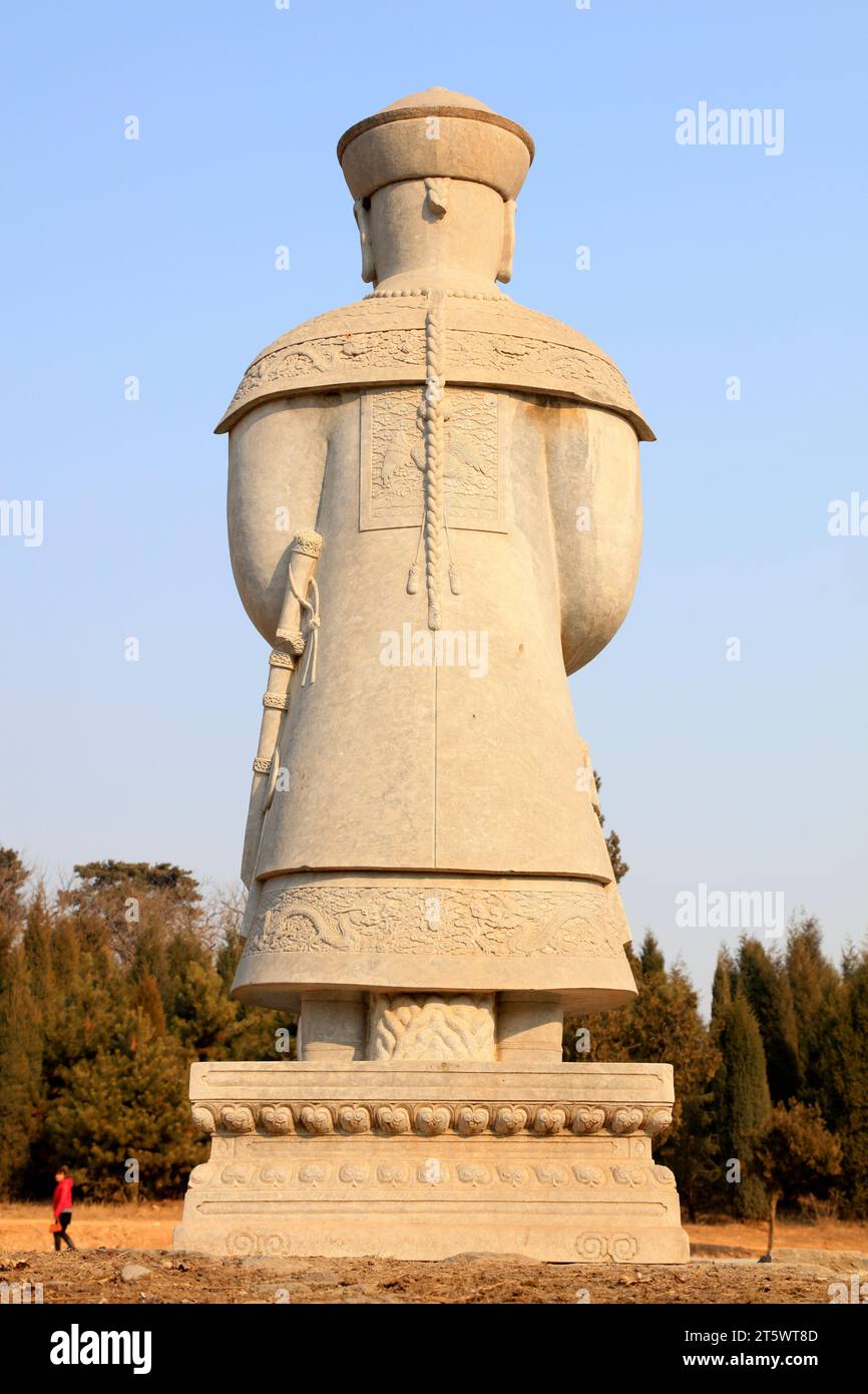 Ancient Chinese stone statues of civil servants Stock Photo - Alamy
