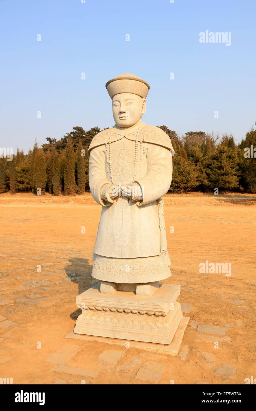 Ancient Chinese stone statues of civil servants Stock Photo - Alamy
