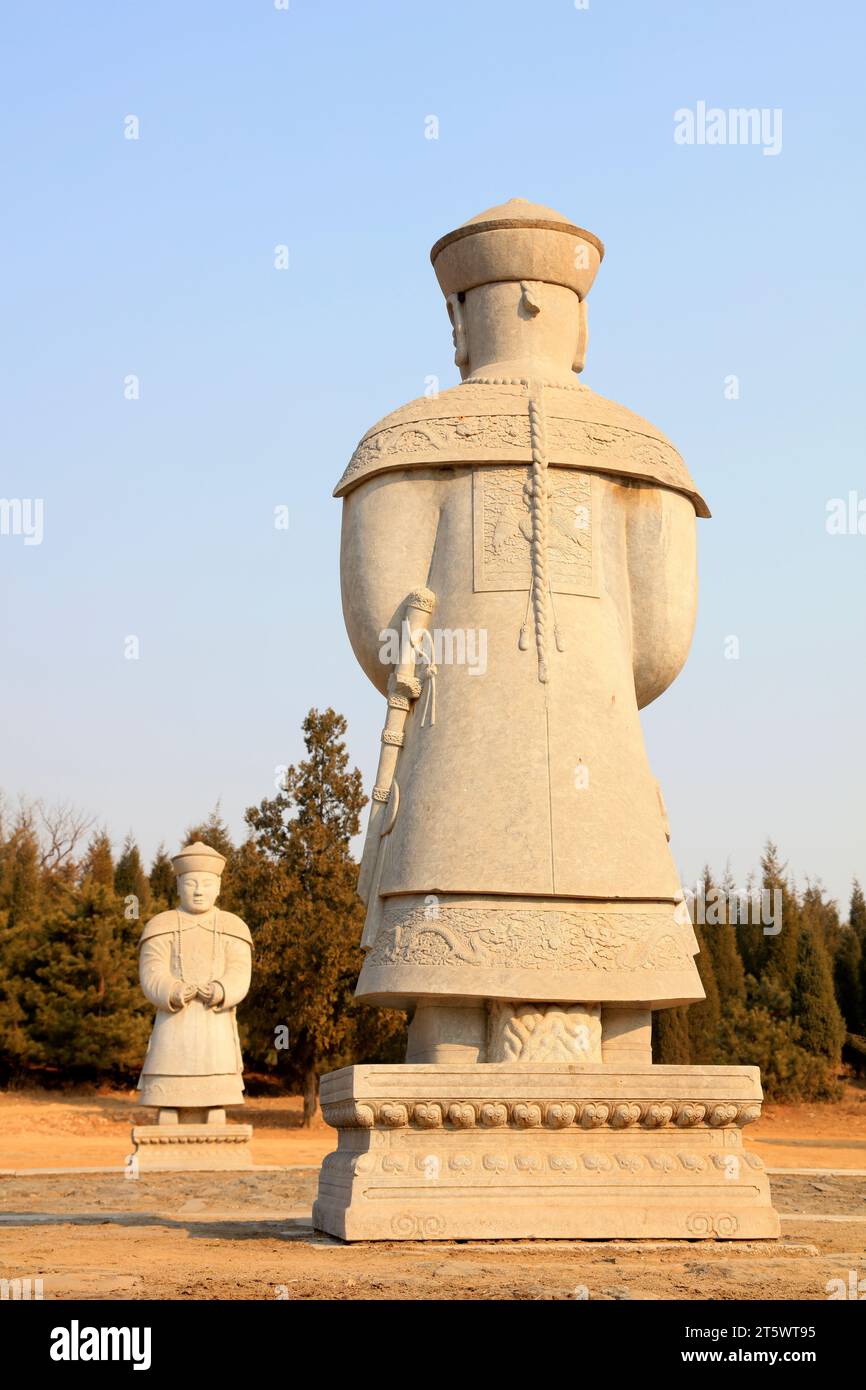 Ancient Chinese stone statues of civil servants Stock Photo - Alamy