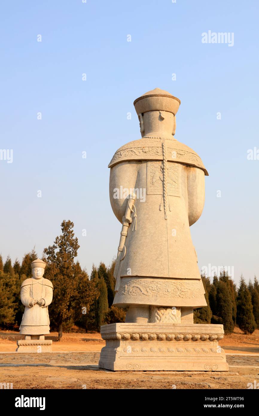 Ancient Chinese stone statues of civil servants Stock Photo - Alamy