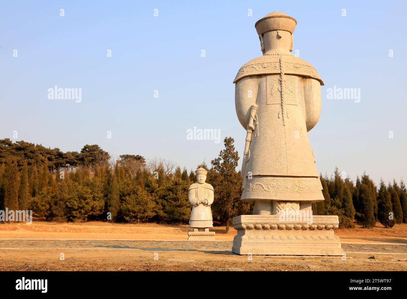 Ancient Chinese stone statues of civil servants Stock Photo - Alamy
