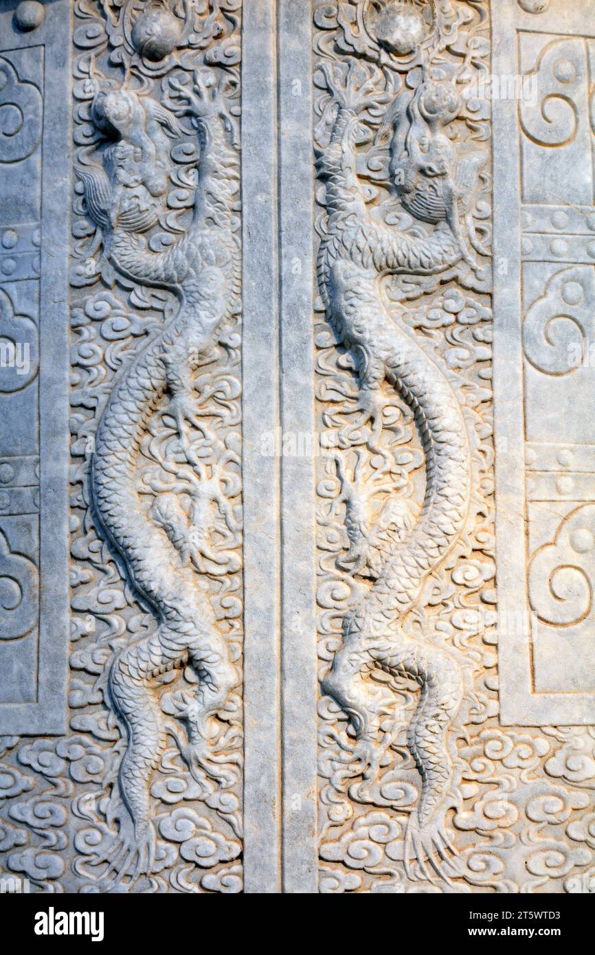 Ancient Chinese armor stone statues Stock Photo - Alamy