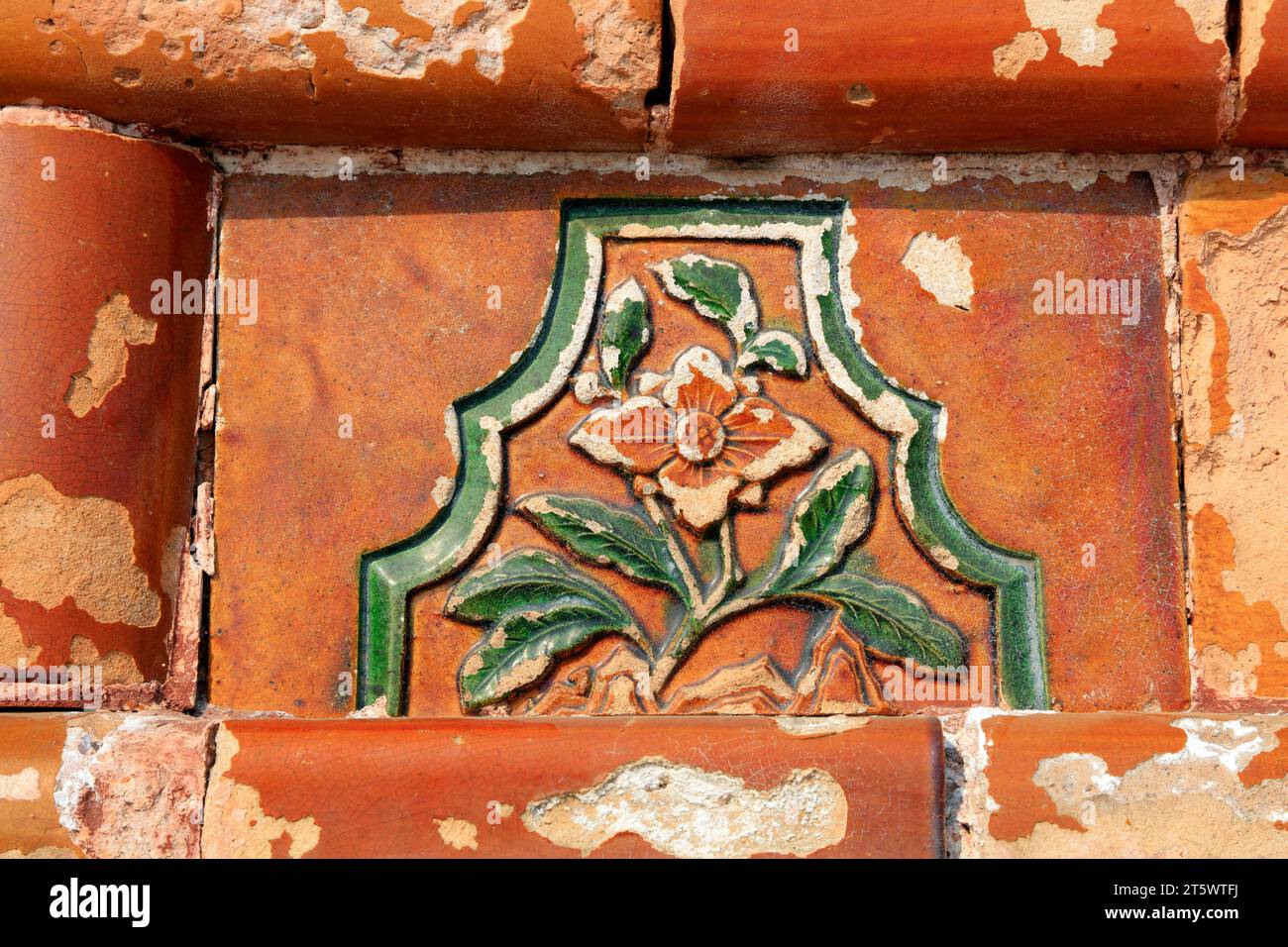 Sculpture of glazed tile in ancient China Stock Photo - Alamy