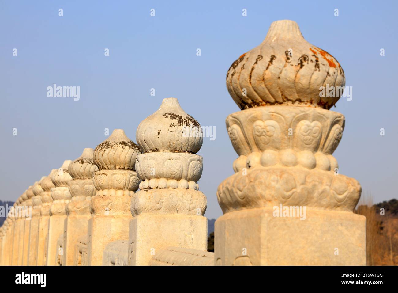 white marble railings arch bridge Stock Photo - Alamy