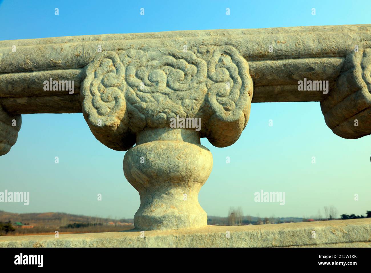 white marble railings arch bridge Stock Photo - Alamy