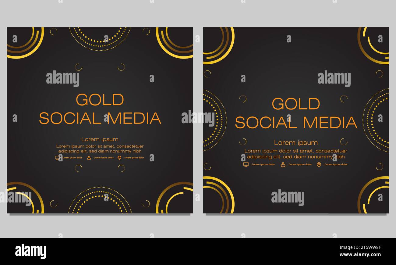 gold floral social media post template Stock Vector Image & Art - Alamy