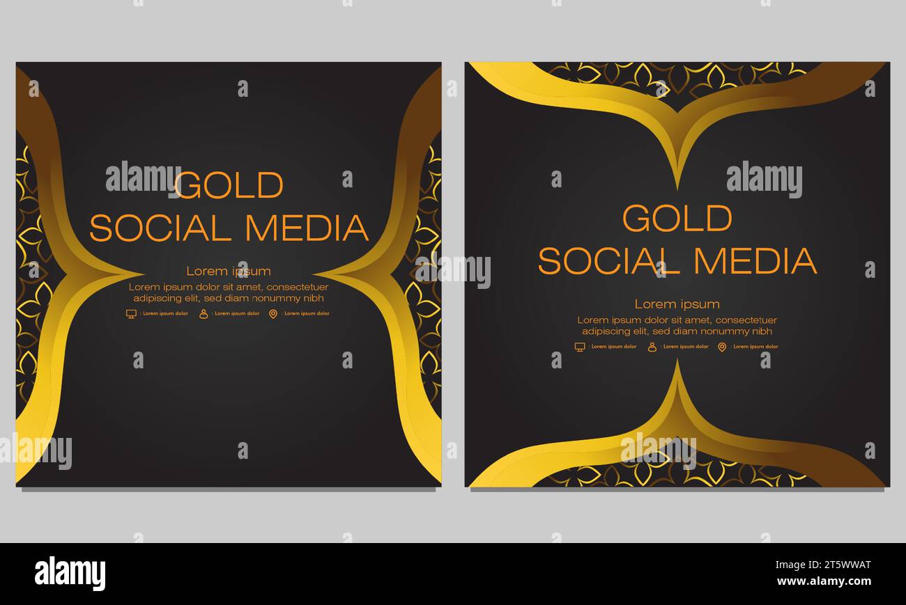 gold floral social media post template Stock Vector Image & Art - Alamy