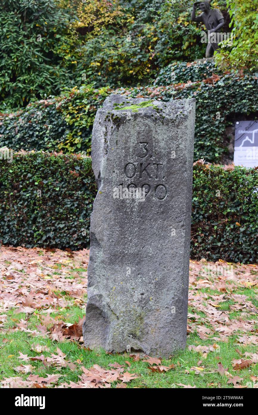 German reunification stone memorial Stock Photo - Alamy