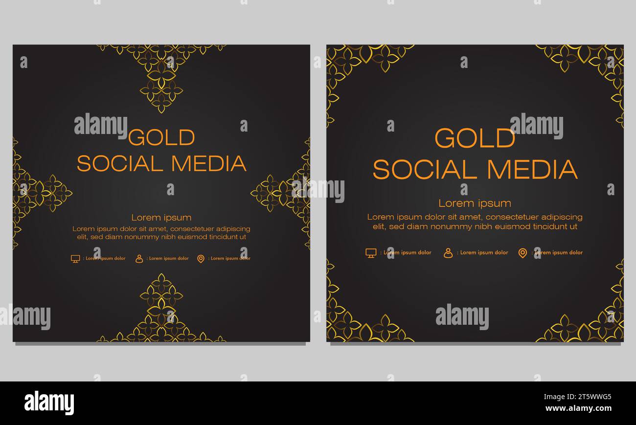 gold floral social media post template Stock Vector Image & Art - Alamy