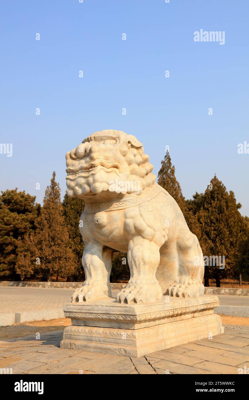 Chinese ancient lion sculptures Stock Photo - Alamy