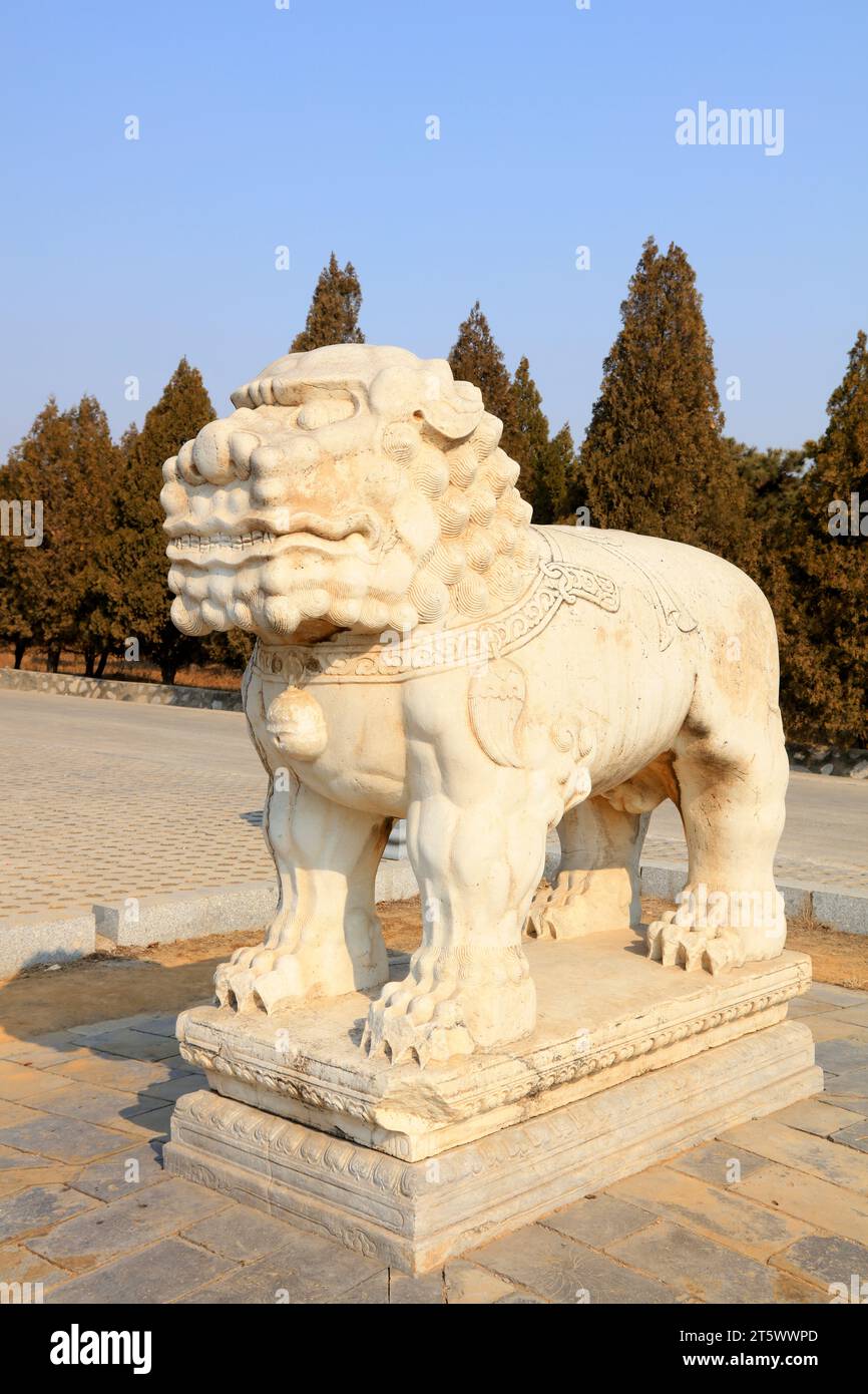 Chinese ancient lion sculptures Stock Photo - Alamy