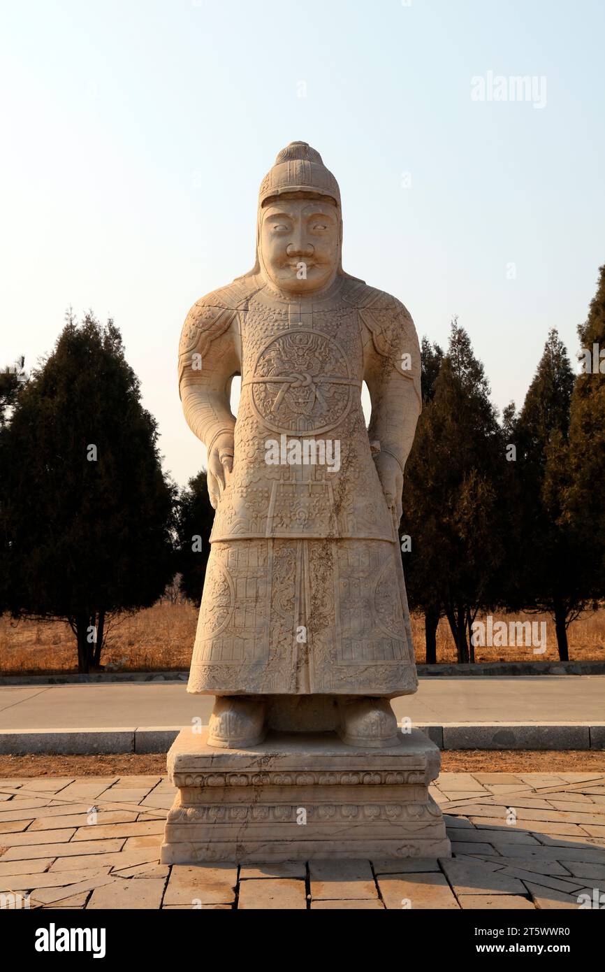 Ancient Chinese general stone carving Stock Photo - Alamy
